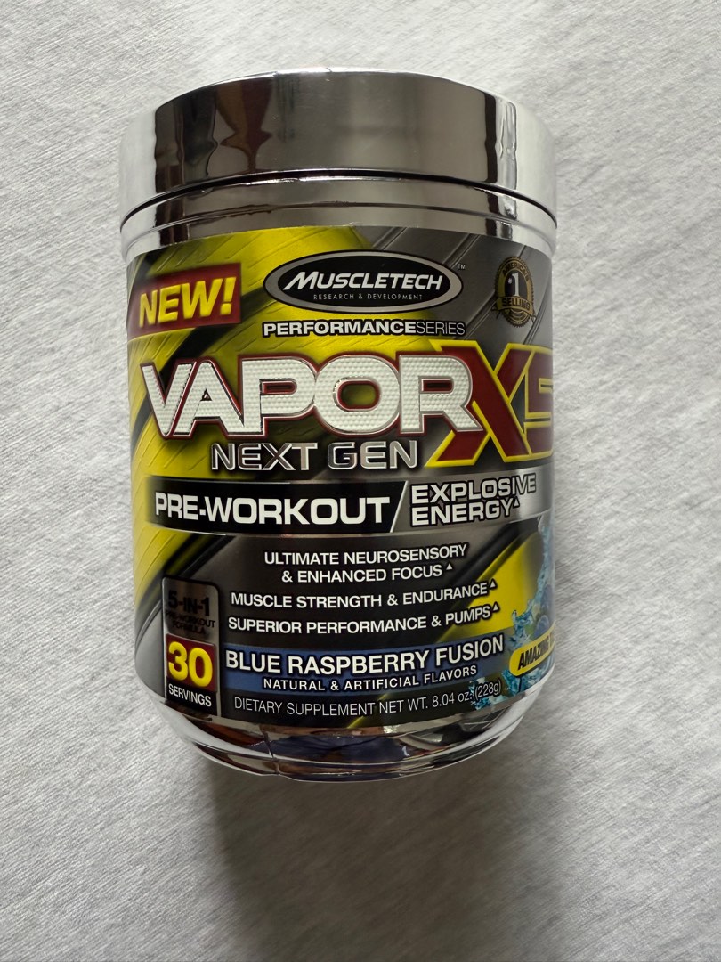 MuscleTech Vapor X5 Next Gen Pre-Workout - Blue Raspberry, Health ...