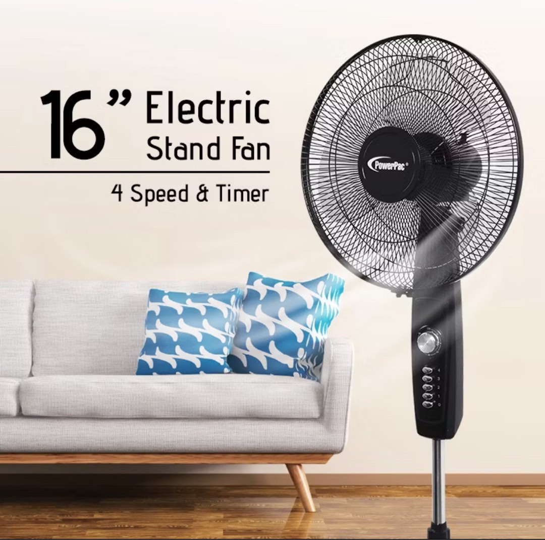PowerPac Stand Fan (50+% off), Furniture & Home Living, Lighting & Fans ...