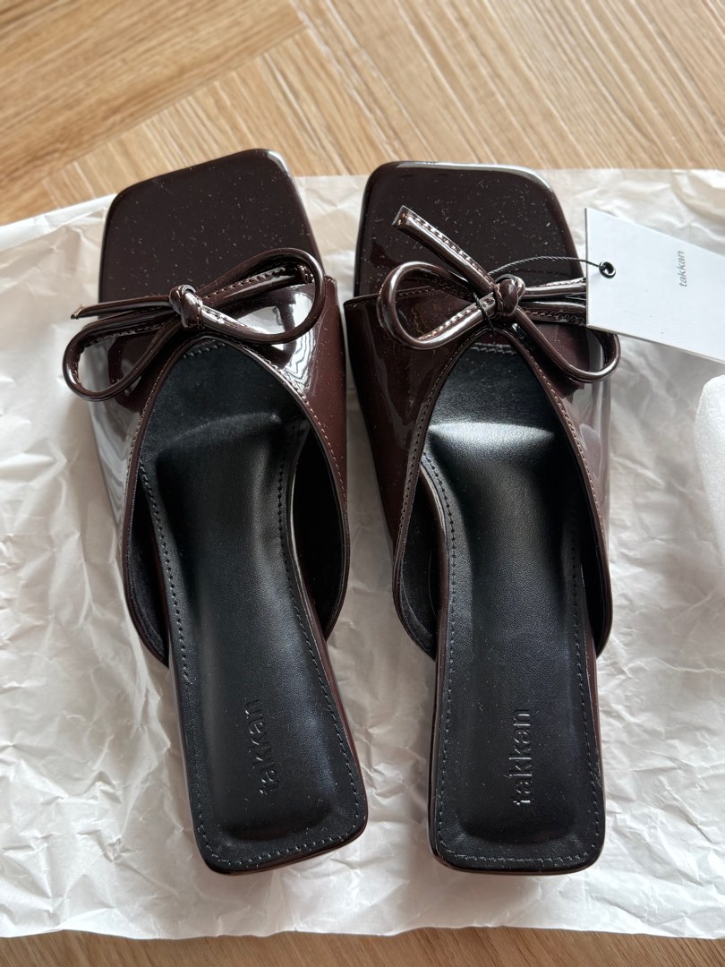 Takkan Nata Bow Sandal in Espresso, Women's Fashion, Footwear, Sandals ...
