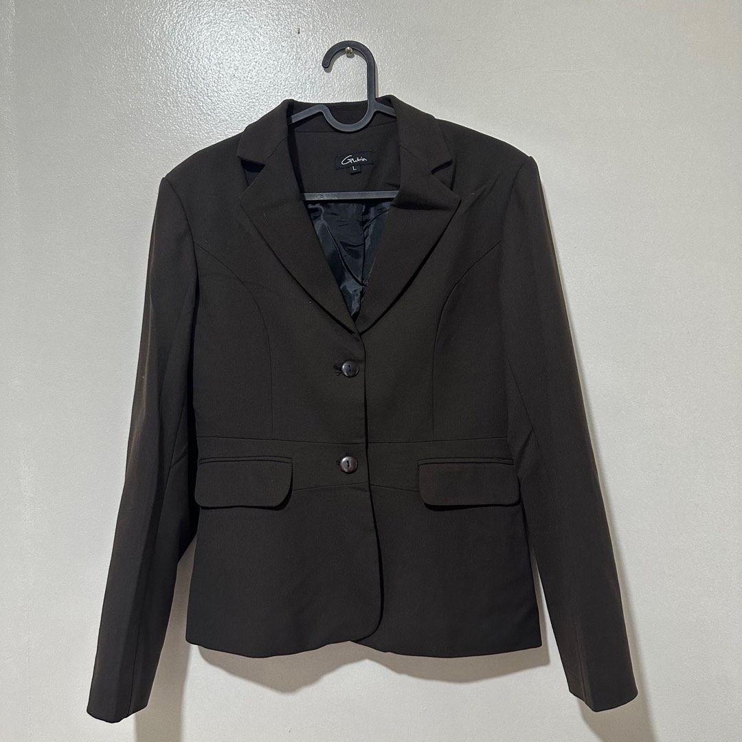 Vintage Chocolate Brown Blazer Jacket, Women's Fashion, Coats, Jackets ...