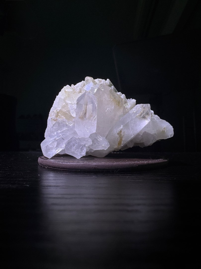 White Phantom Crystal Cluster with Druzy, Women's Fashion, Jewelry ...