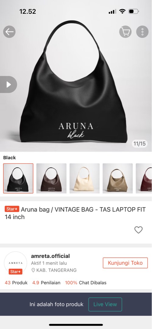 Amreta Official / Aruna bag / VINTAGE BAG - TAS LAPTOP FIT 14 inch, Fesyen Wanita, Tas & Dompet ...