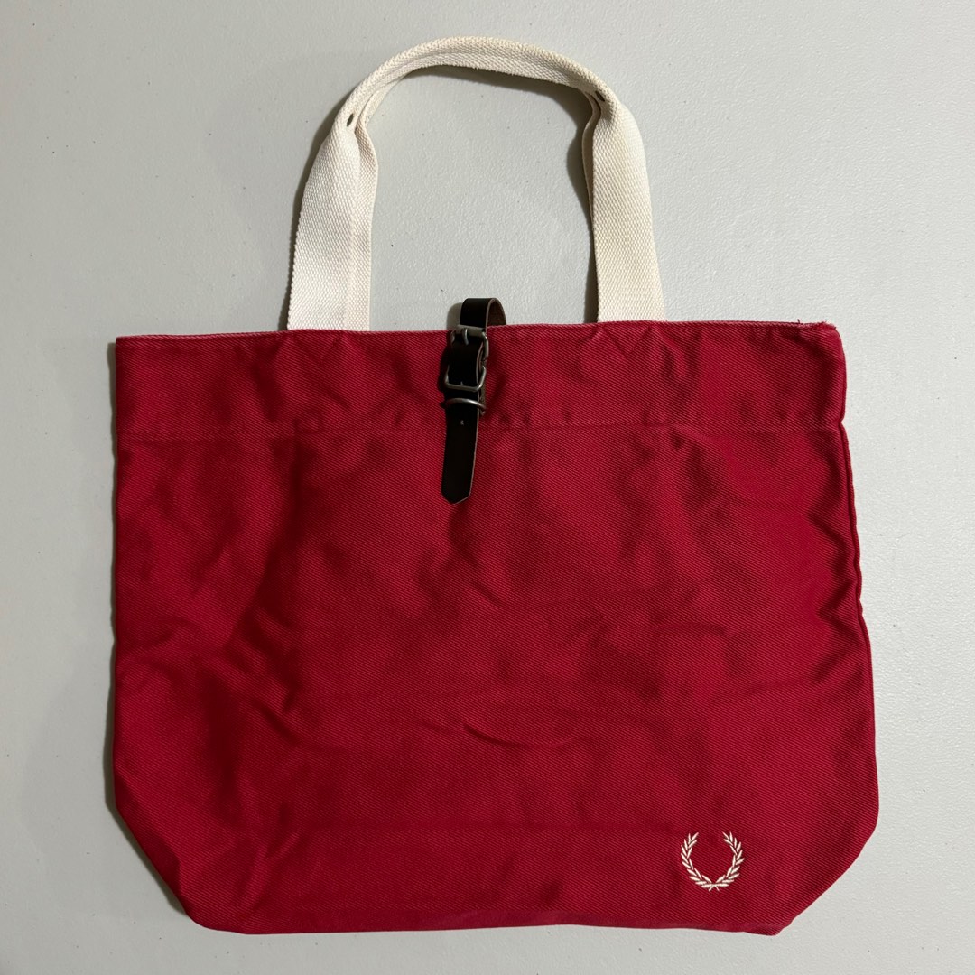 Authentic Fred Perry Tote Bag in Red Canvas, Women's Fashion, Bags ...