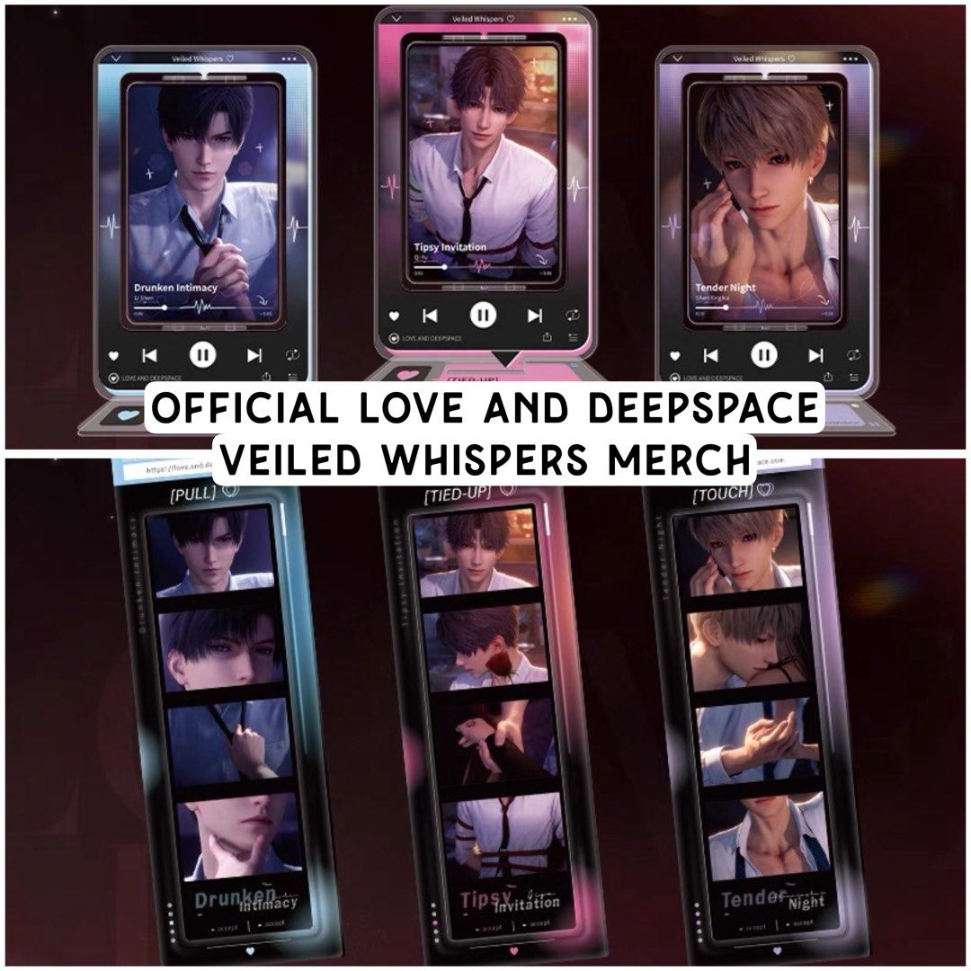 BN Instock Official love and deepspace veiled whispers acrylic standee and photo strip hanging ...