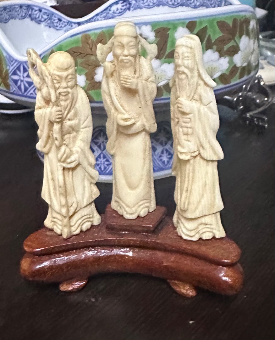Chinese carved ivory 'Three Star Gods, Hobbies & Toys, Memorabilia ...