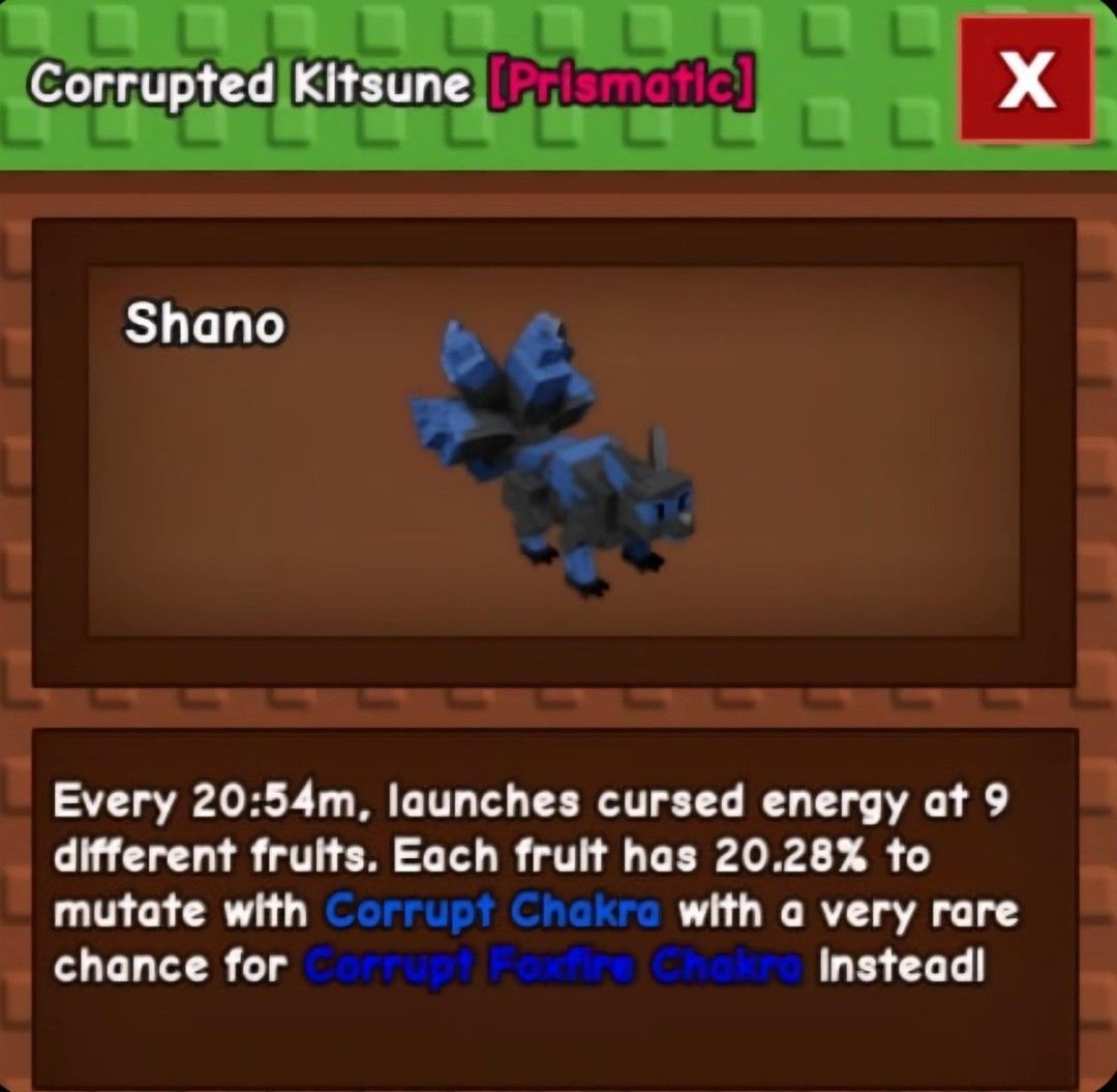 Corrupted Kitsune (Prismatic Pet) - Grow a Garden, Video Gaming, Video ...