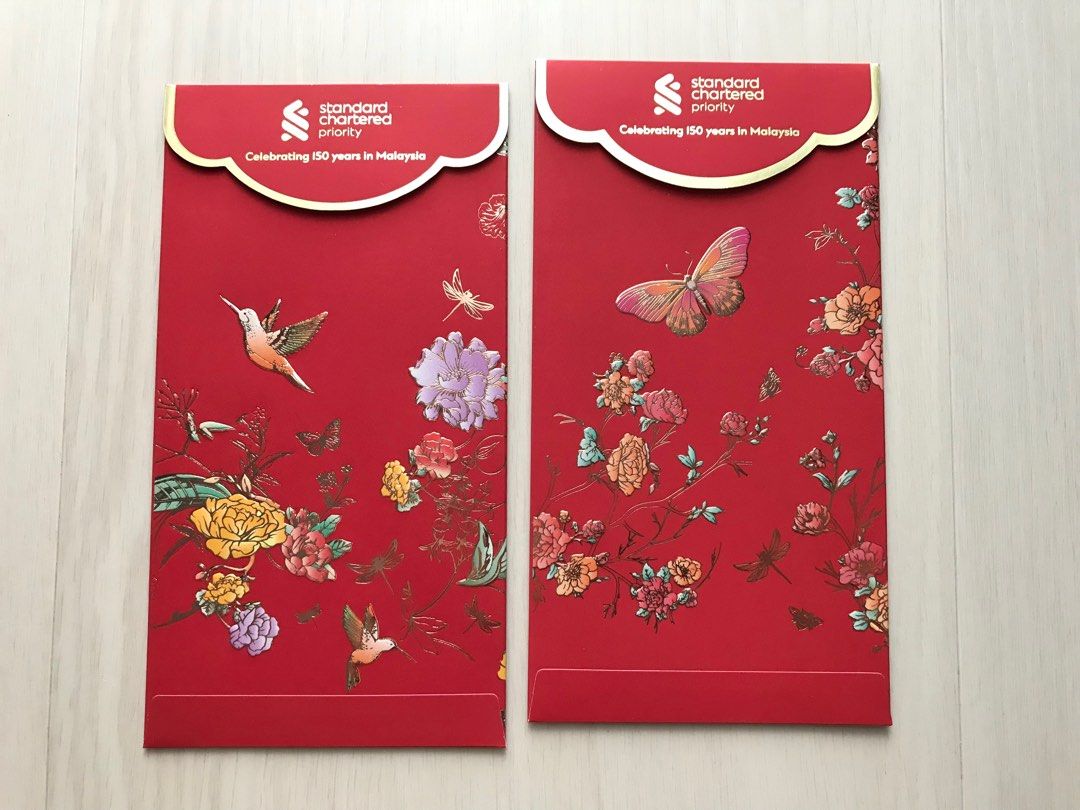 Cover+10pcs Standard Chartered Priority 2025 rubbery red packet / ang ...