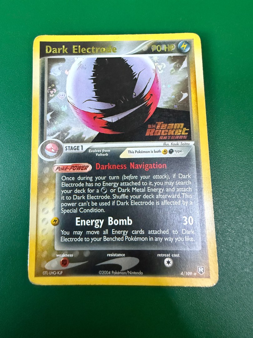 Dark Electrode 4/109 Reverse Holo - Ex Team Rocket Returns - Pokemon TCG, Hobbies & Toys, Toys ...