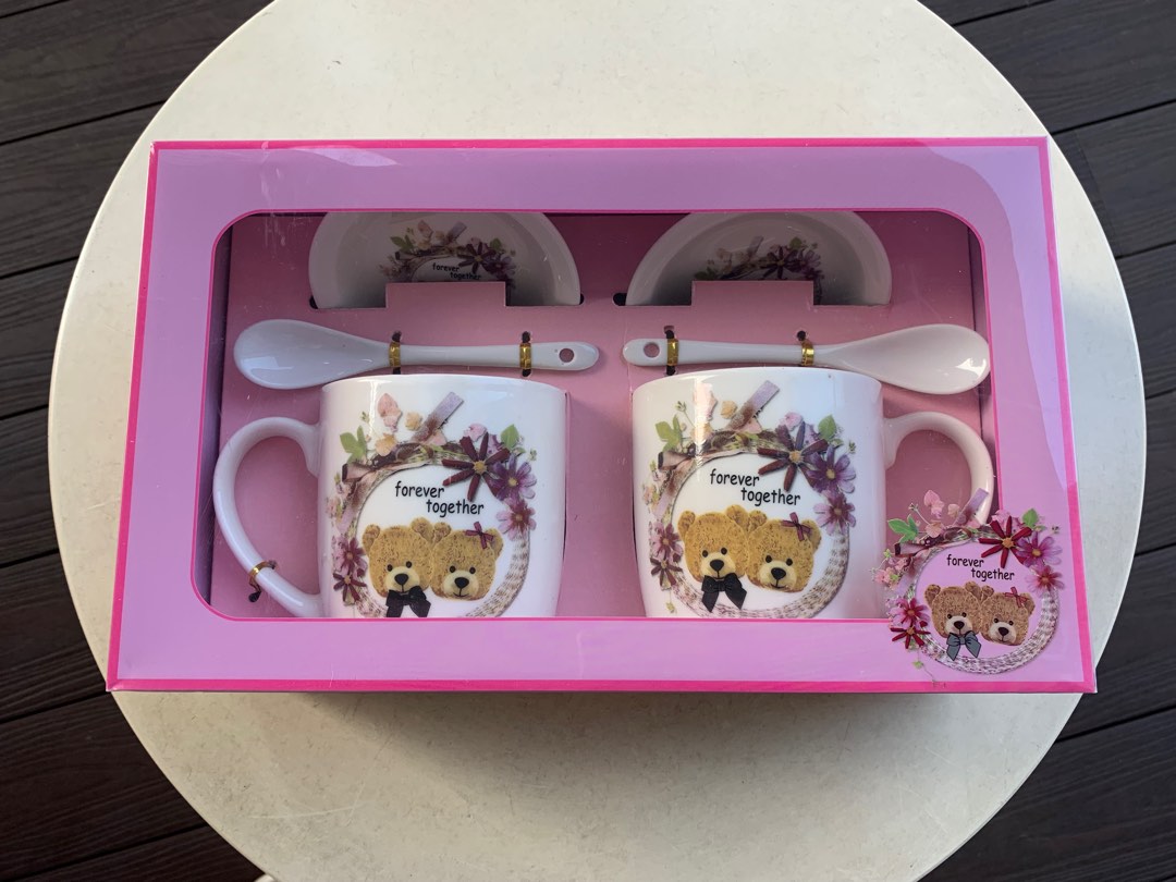 Forever Together Teddy Bear Mug Set, Furniture & Home Living ...