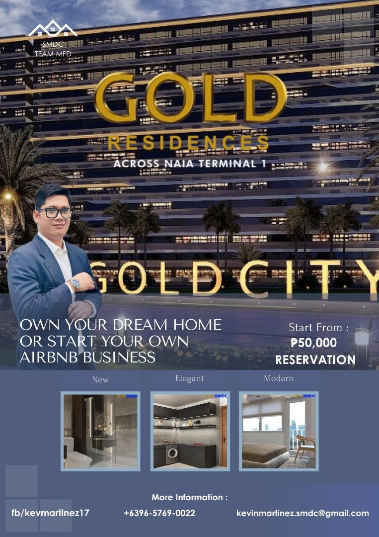 GOLD RESIDENCES IN PARANAQUE ACROSS NAIA 1 PRE SELLING, Property, For ...