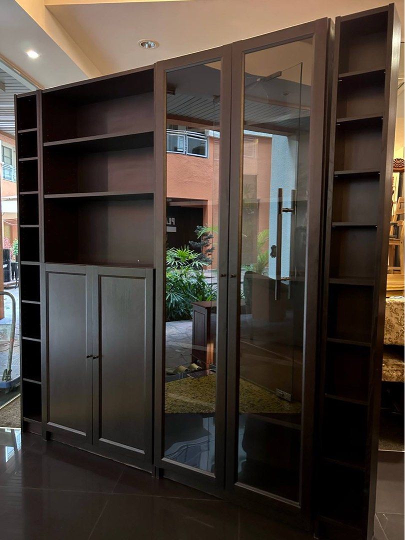 Ikea BILLY OXBERG combination WITH ikea GNEDBY shelving units ...