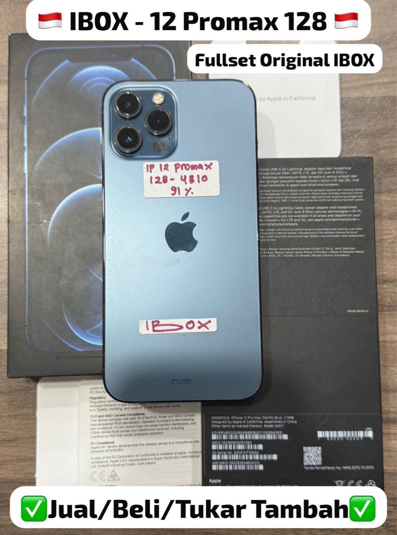 Iphone 12 Pro Max 128gb Biru, Telepon Seluler & Tablet, iPhone, iPhone ...