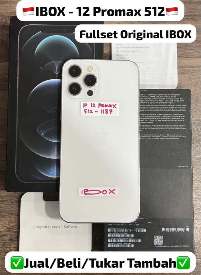 Iphone 12 Promax 512 Gb Silver Resmi Ibox ,., Telepon Seluler & Tablet ...