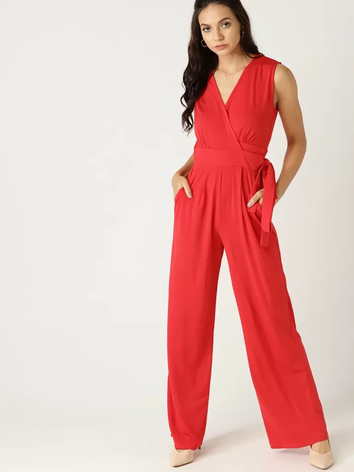 Jumpsuit Merah Mango, Fesyen Wanita, Pakaian Wanita, Jumpsuits di Carousell