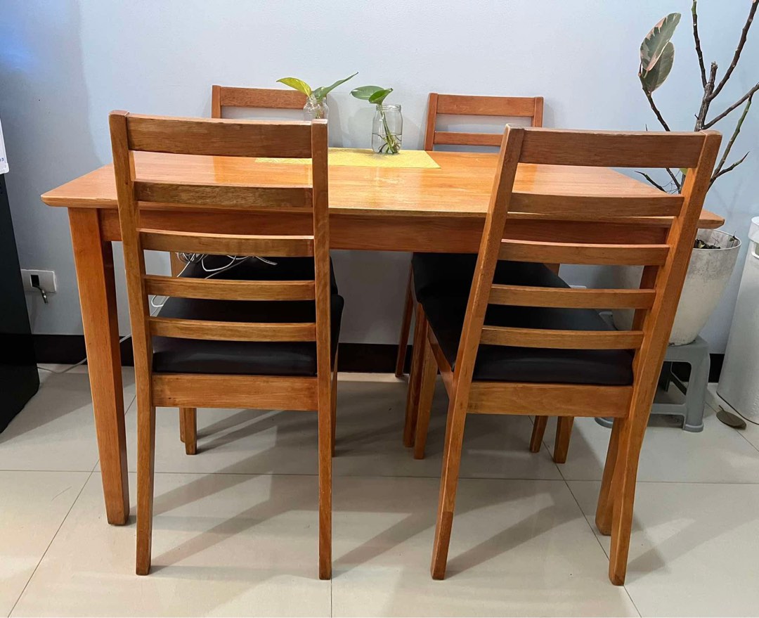 Narra Dining Set, 4 pax, Furniture & Home Living, Office Furniture ...