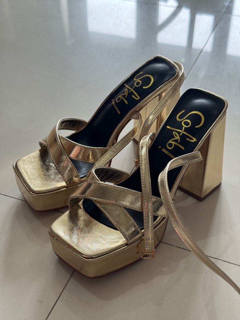 Sofab Event Pageant Gold Metallic Platform Heels size 5, Women's ...