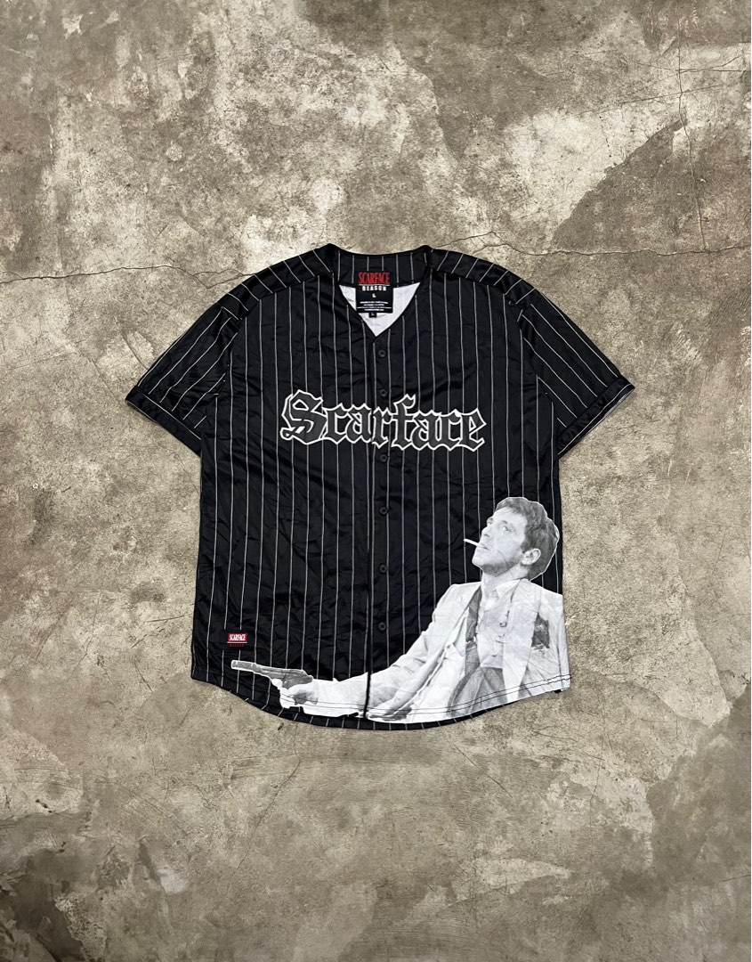 Vintage Scarface Tony Montana Baseball Jersey, Men's Fashion, Tops ...