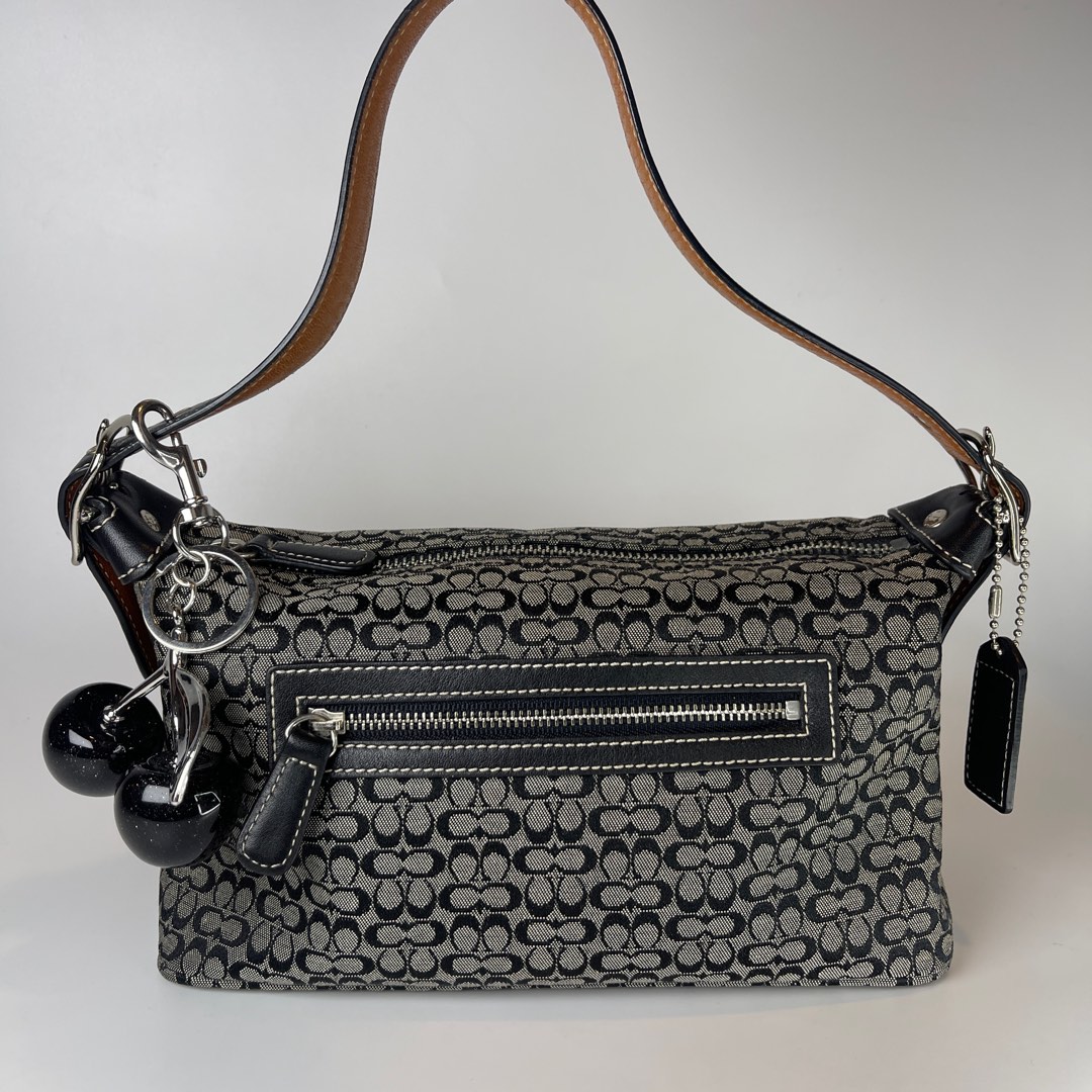 coach demi bag in black gray, Luxury, Bags & Wallets on Carousell