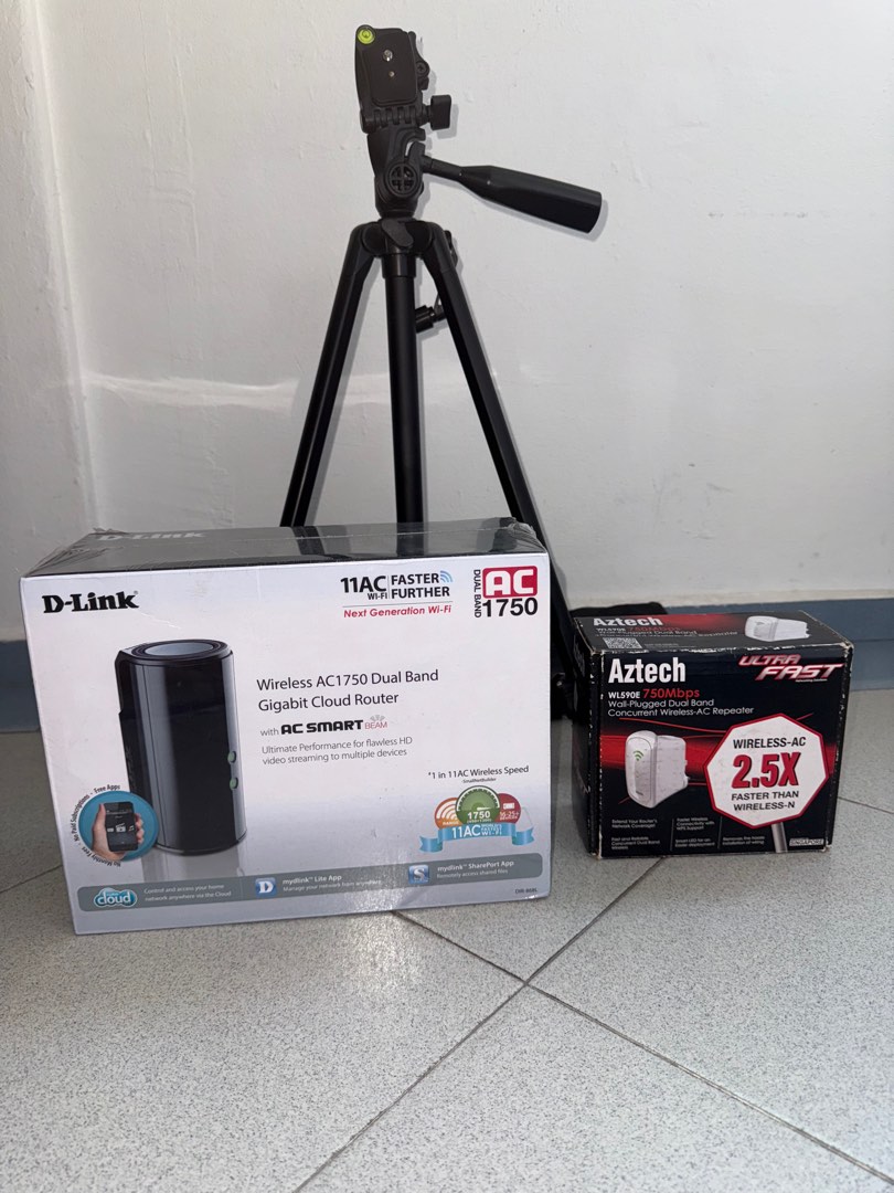 D-link AC1750 dual band gigabit cloud router, Aztech WL506 wireless-AC ...