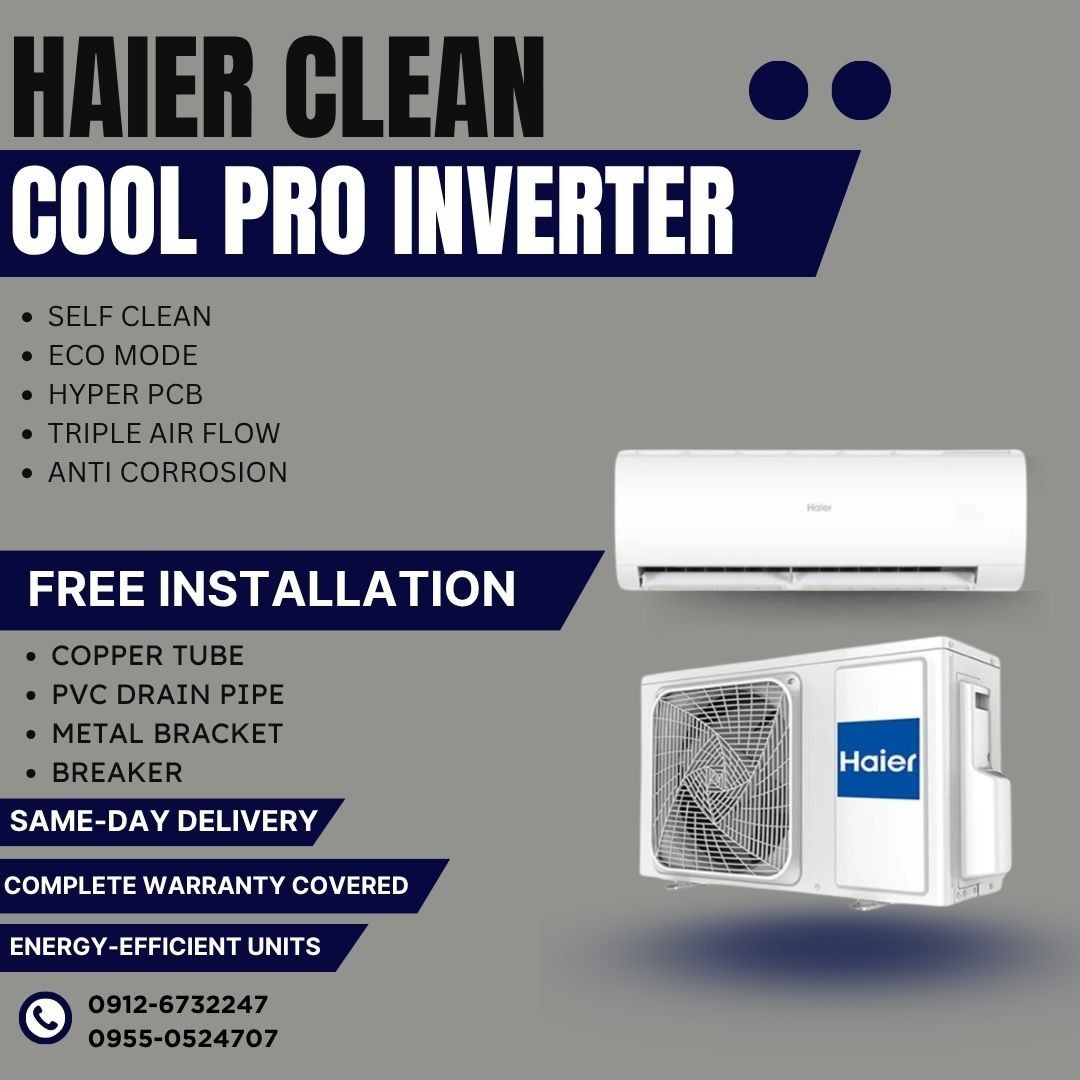 FREE INSTALLATION!HAIER COOL SPLIT TYPE AIRCON INVERTER, TV & Home ...