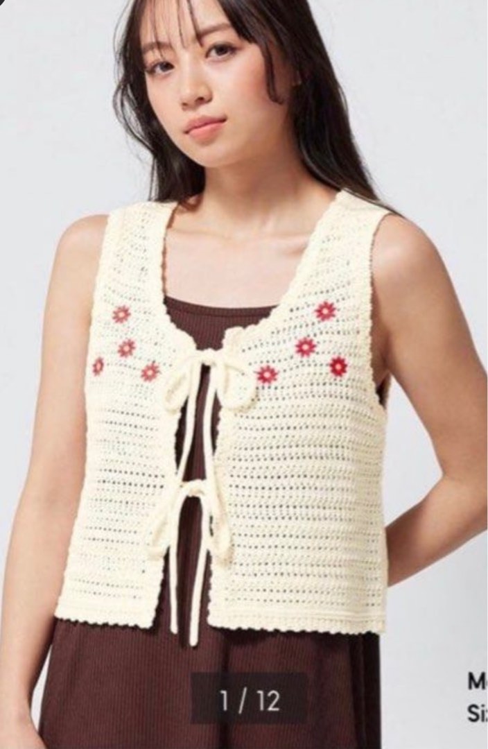 GU uniqlo crochet top, Women's Fashion, Tops, Blouses on Carousell