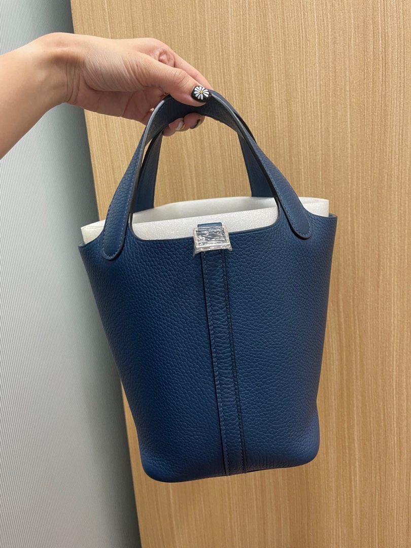 Hermes picotin 18 sapphire blue shw luxco hideluxury pompous, Barang ...