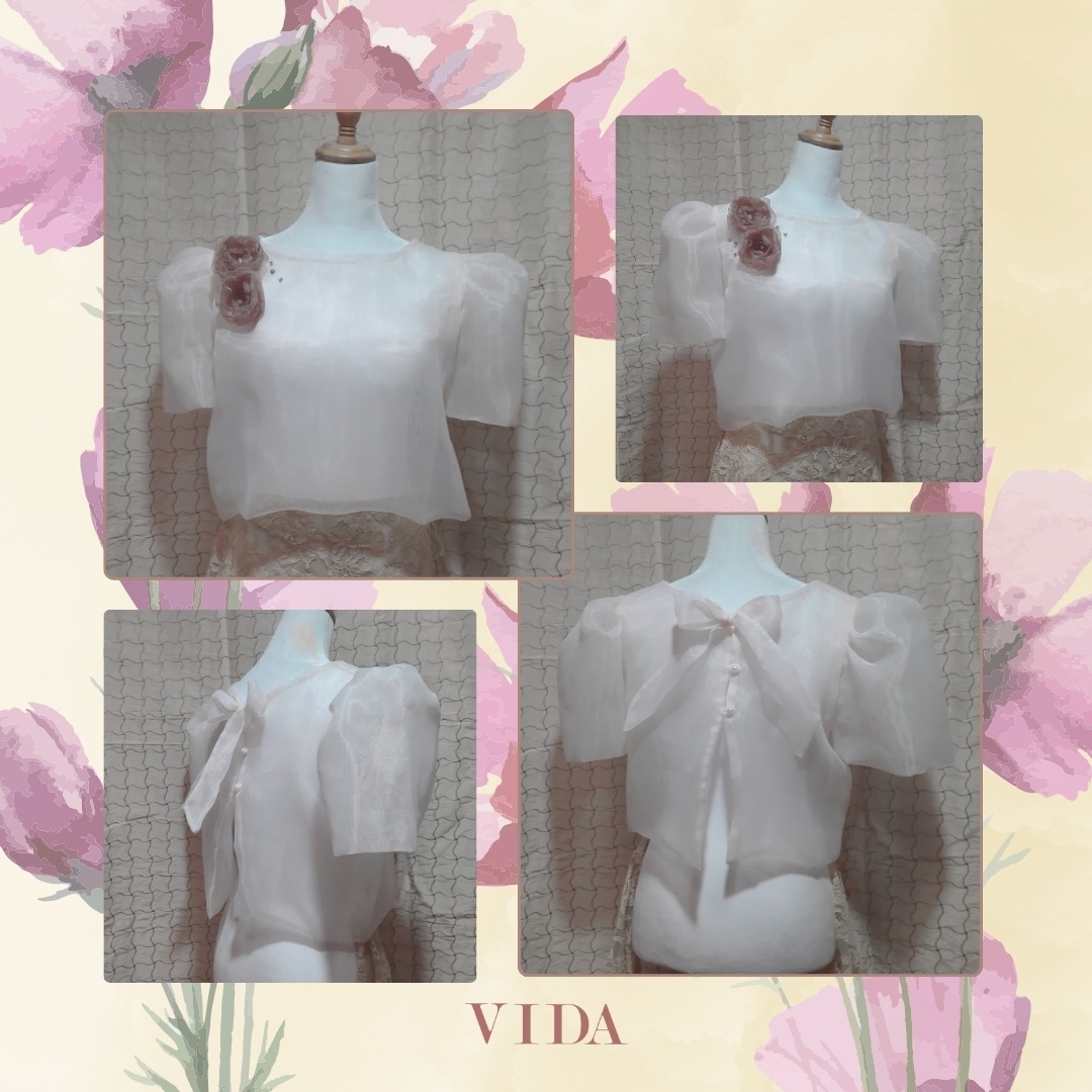 krema - modern filipiniana top, Women's Fashion, Dresses & Sets ...