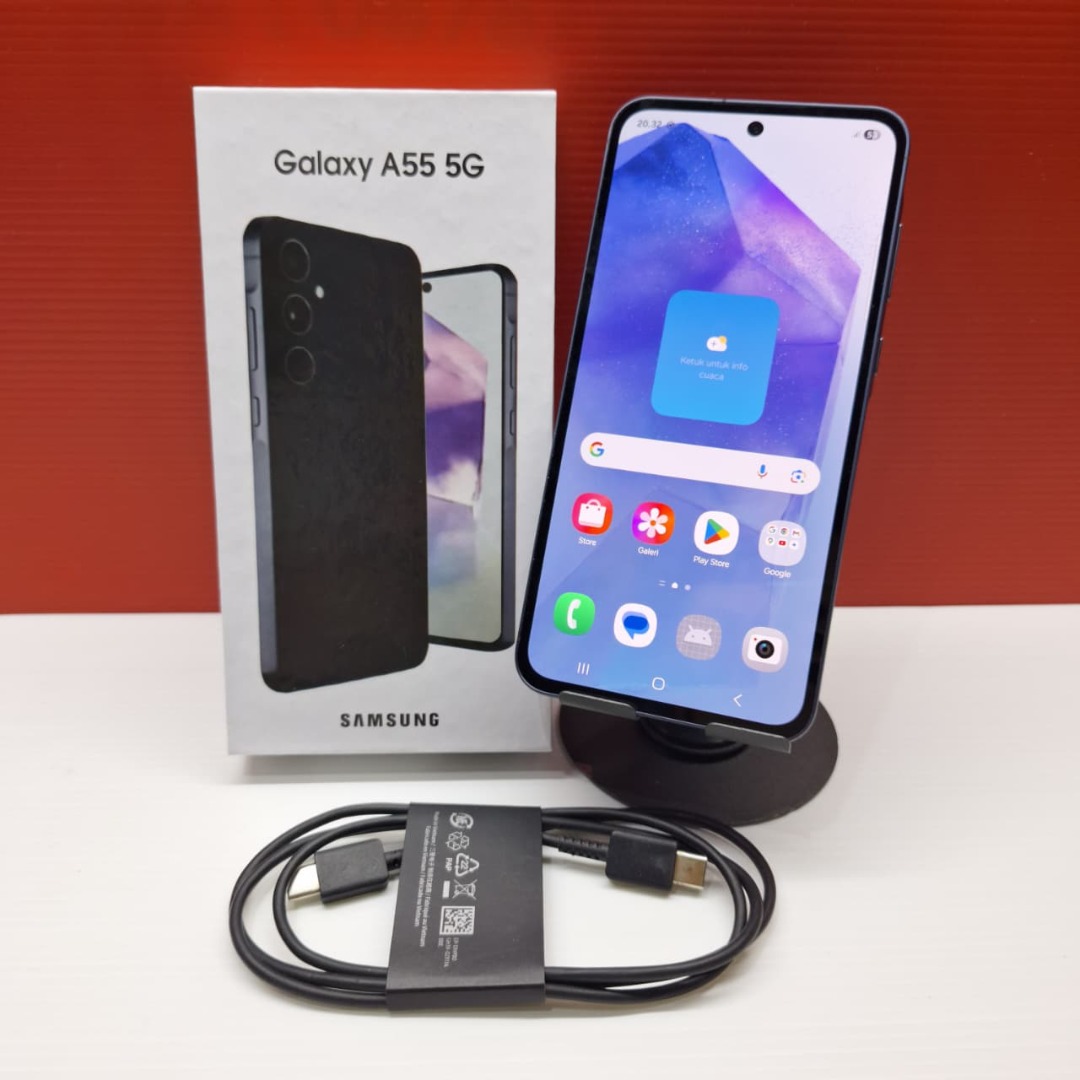 LIKE NEW Samsung Galaxy A55 5G 12/256GB FULLSET NO MINUS, Telepon ...