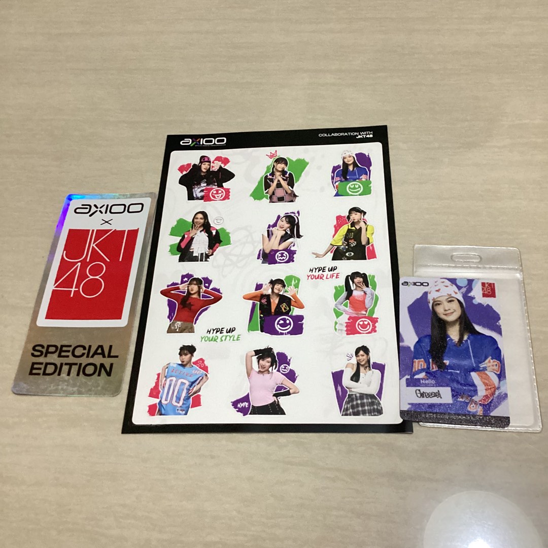 pc & sticker set JKT 48 x axioo greesel, Toys & Collectibles, Lainnya ...