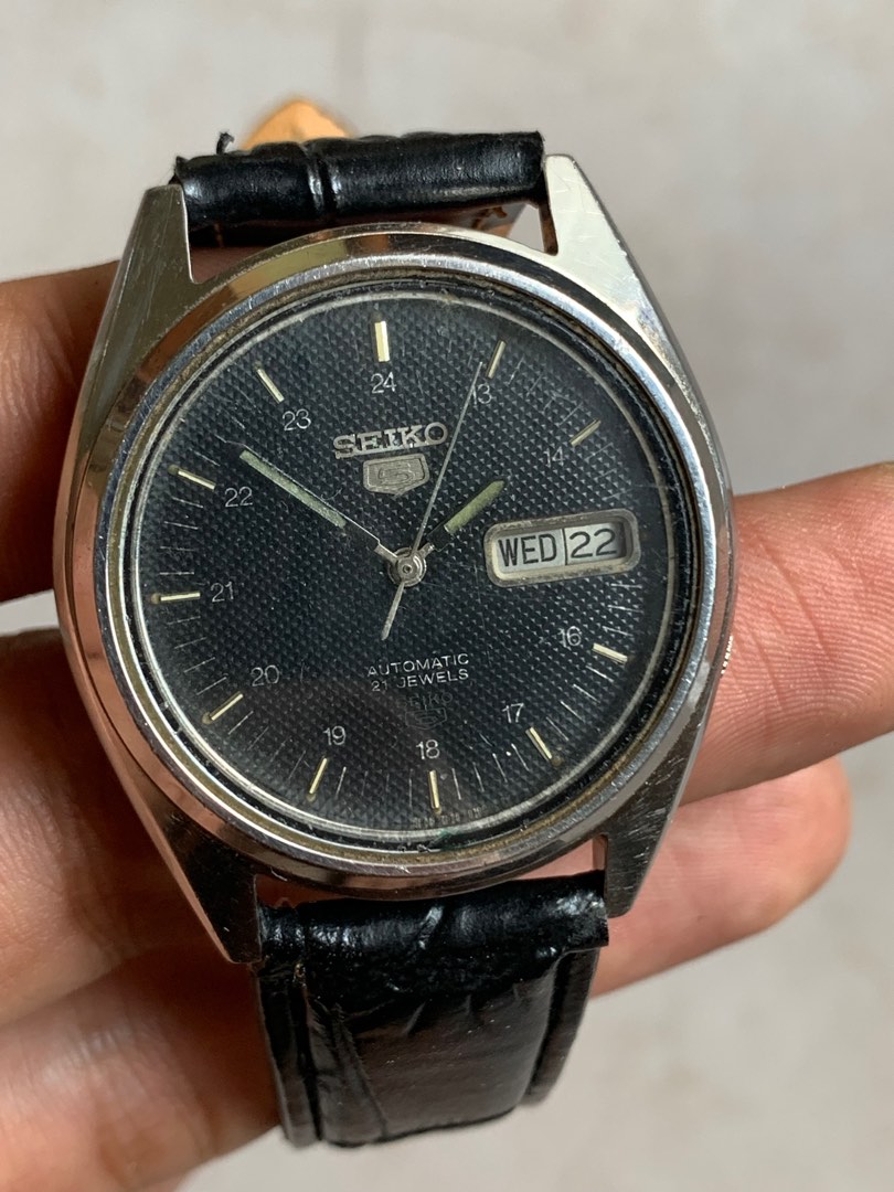 SEIKO 5 AUTOMATIC CAL 7009 MILITARY STYLE, Fesyen Pria, Jam Tangan di ...