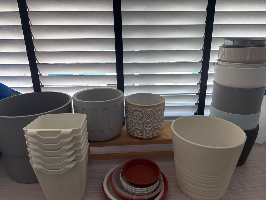 Assorted Plant Pots - Various Sizes & Colors, Furniture & Home Living ...