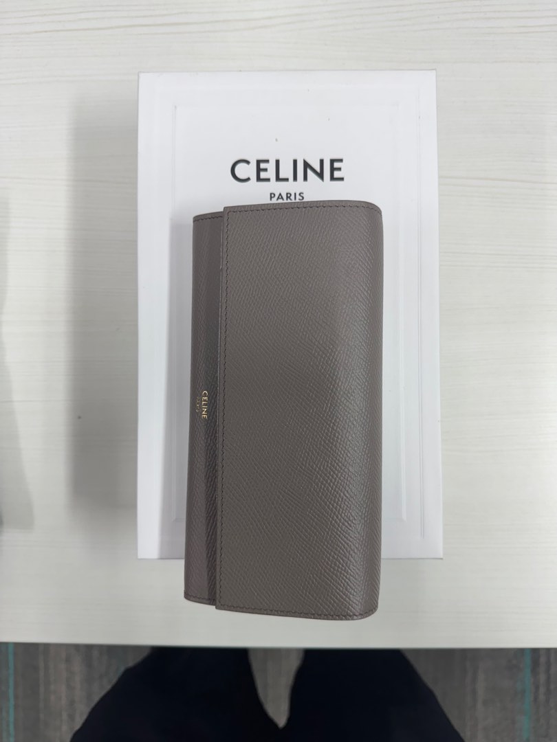 Celine Essentials Grained Calfskin Wallet, Luxury, Bags & Wallets on Carousell