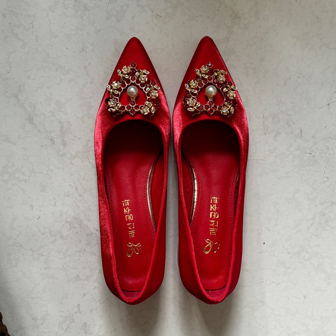 Chinese Wedding Kua Red Heels, Women's Fashion, Footwear, Heels on ...