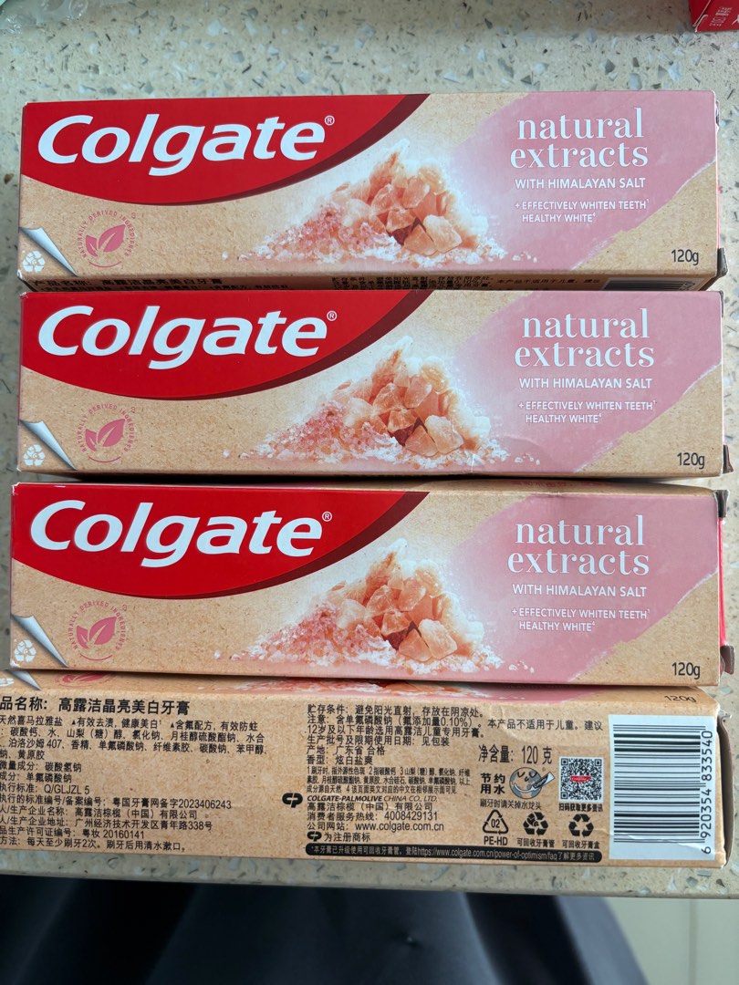 Colgate natural extracts Himalayan salt, Health & Nutrition, Health ...