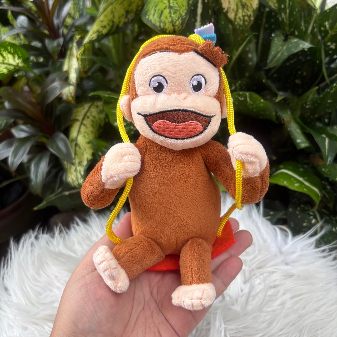 Curious George Monkey On A Swing Plush Toy, Hobbies & Toys, Toys ...