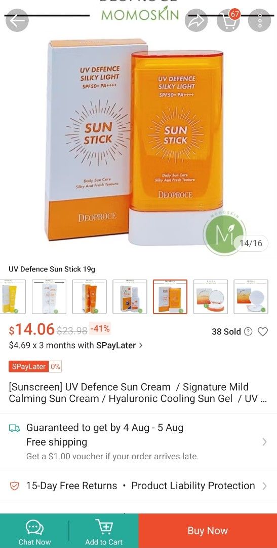 DEOPROCE UV Defence Sun Stick SPF50+ PA++++, Beauty & Personal Care ...