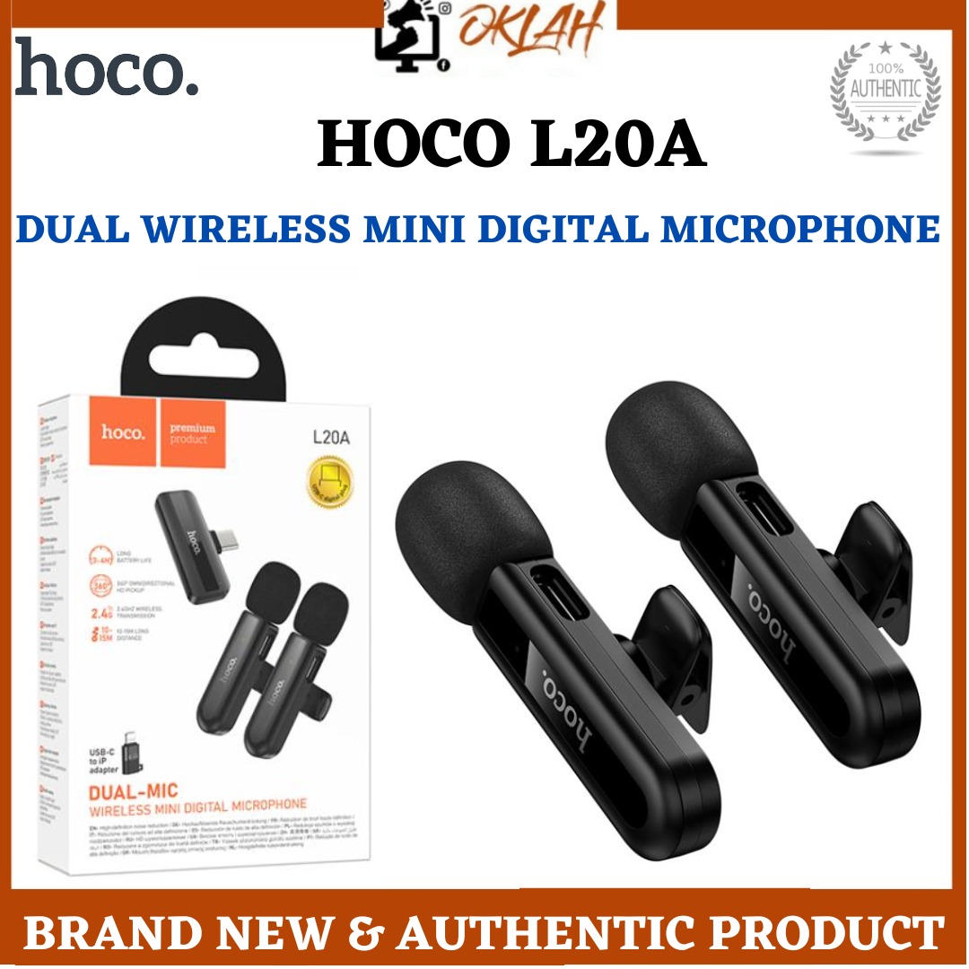 Hoco L20A Dual Wireless Mini Digital Microphone | Same Day Delivery ...