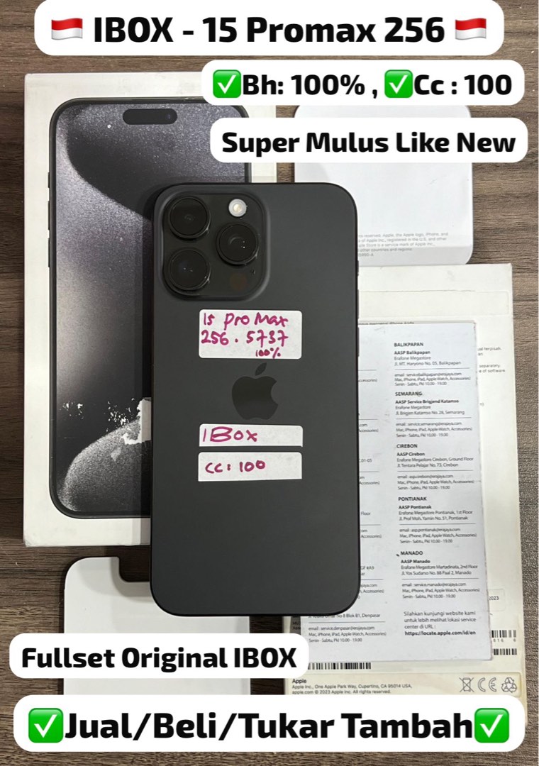 iphone 15 promax 256gb second ibox, Telepon Seluler & Tablet, iPhone ...