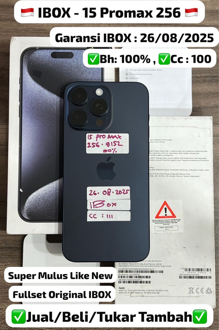 iphone 15 promax 256gb second inox, Telepon Seluler & Tablet, iPhone ...