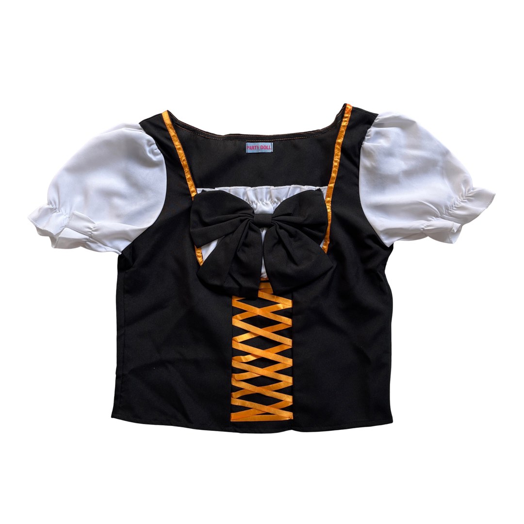 Party doll lolita ribbon puff sleeve cosplay blouse kawaii cute gothic ...