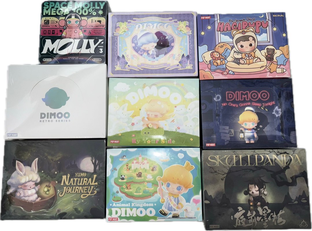POP MART Blind Box Figures - Molly, Dimoo, Skullpanda, Hacipyp, Hobbies ...