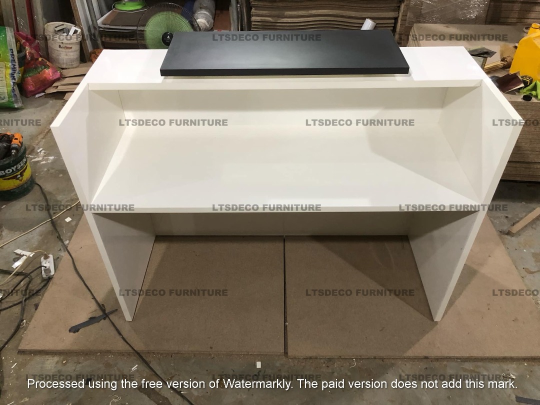 reception counter table desk office partitions, Furniture & Home Living ...