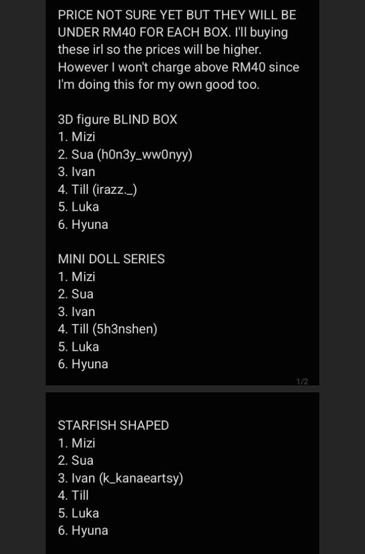 Alien Stage Split (helping a friend), Announcements on Carousell