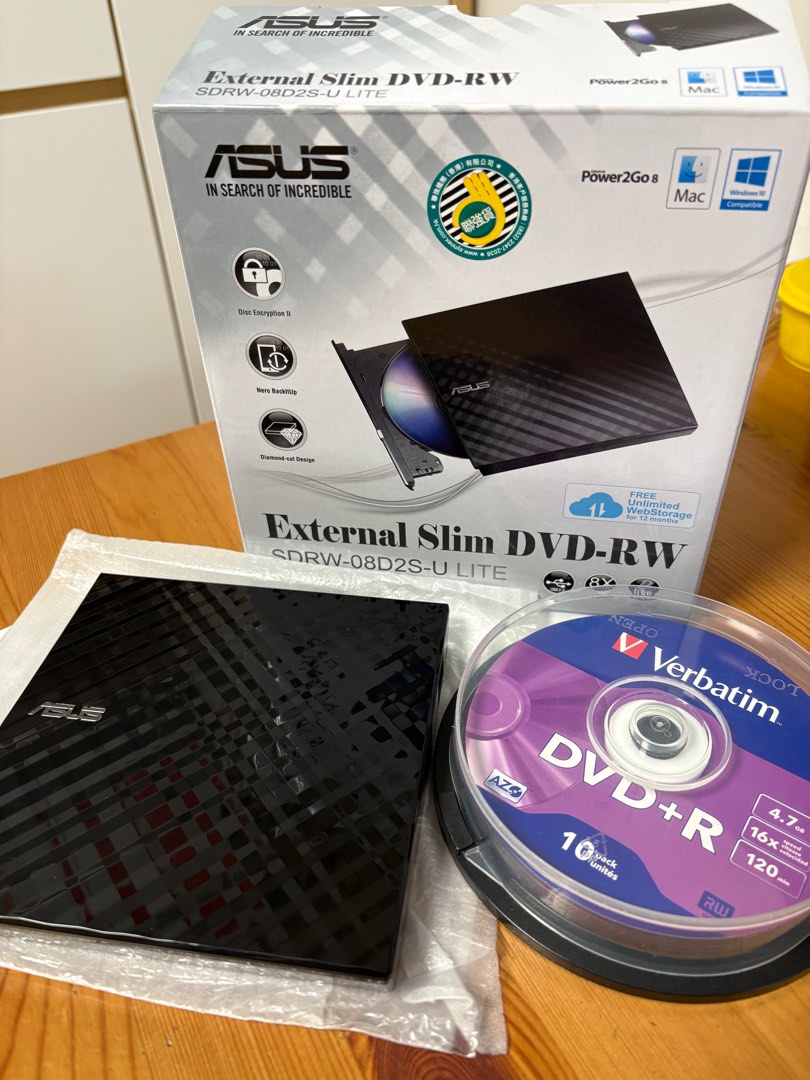 Asus DVD 寫碟機 + 送 DVD, 電腦＆科技, 電腦周邊及配件, 硬碟及儲存器 - Carousell