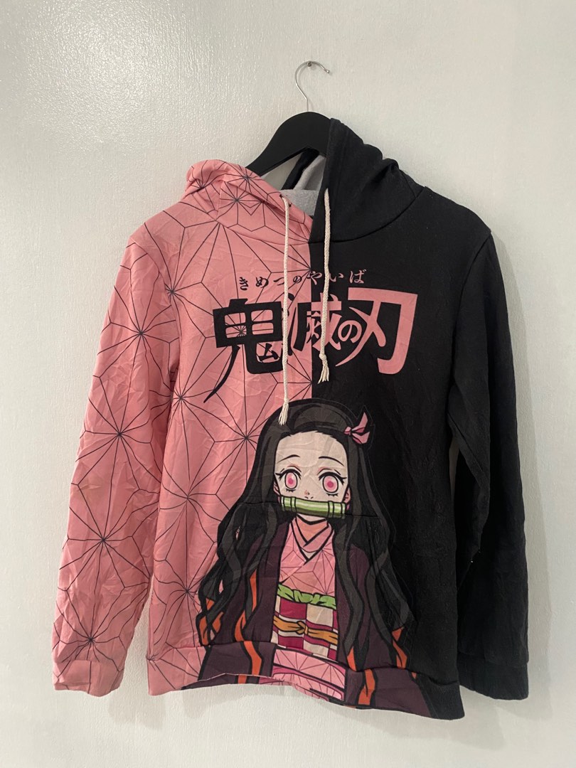 Demon slayer nezuko jacket hoodie medium fit shirt black pink anime ...