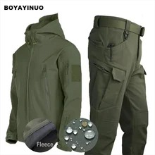 Fleece Softshell Tactical Jacket Men Winter Jacket Waterproof Mens Windbreaker Hiking Jacket Men ...