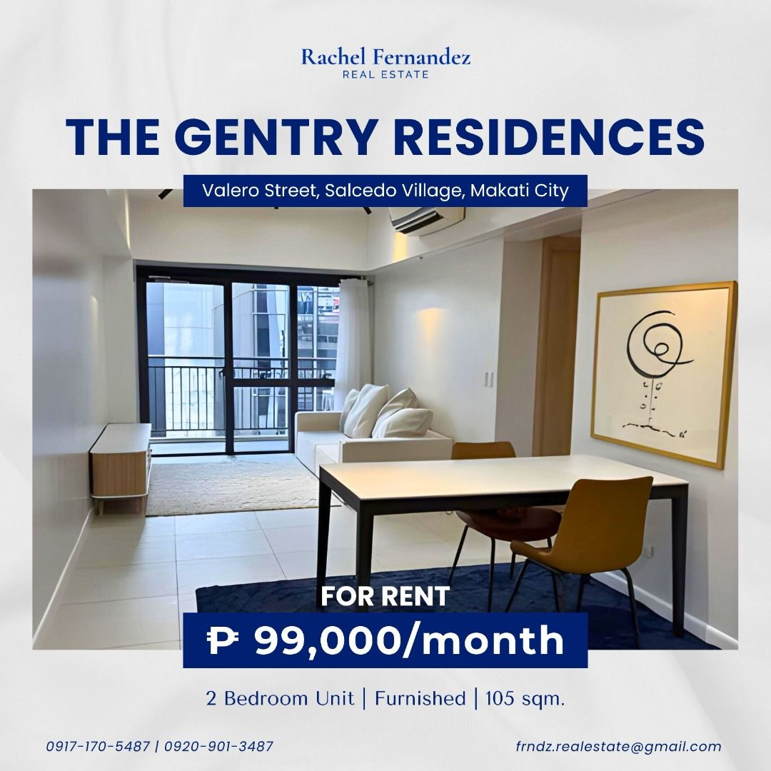 FOR RENT: The Gentry Residences, 2 Bedroom Unit - Makati City, Property ...