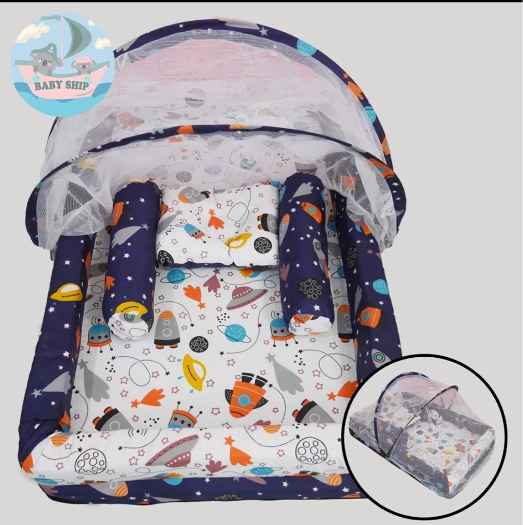 Infant Pool Mosquito Net Bed with Pillow and Bolster full set, Babies ...