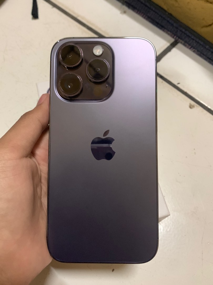 Iphone 14 Pro 128gb Inter Deep Purple Minus LCD retak dikit diatas ...