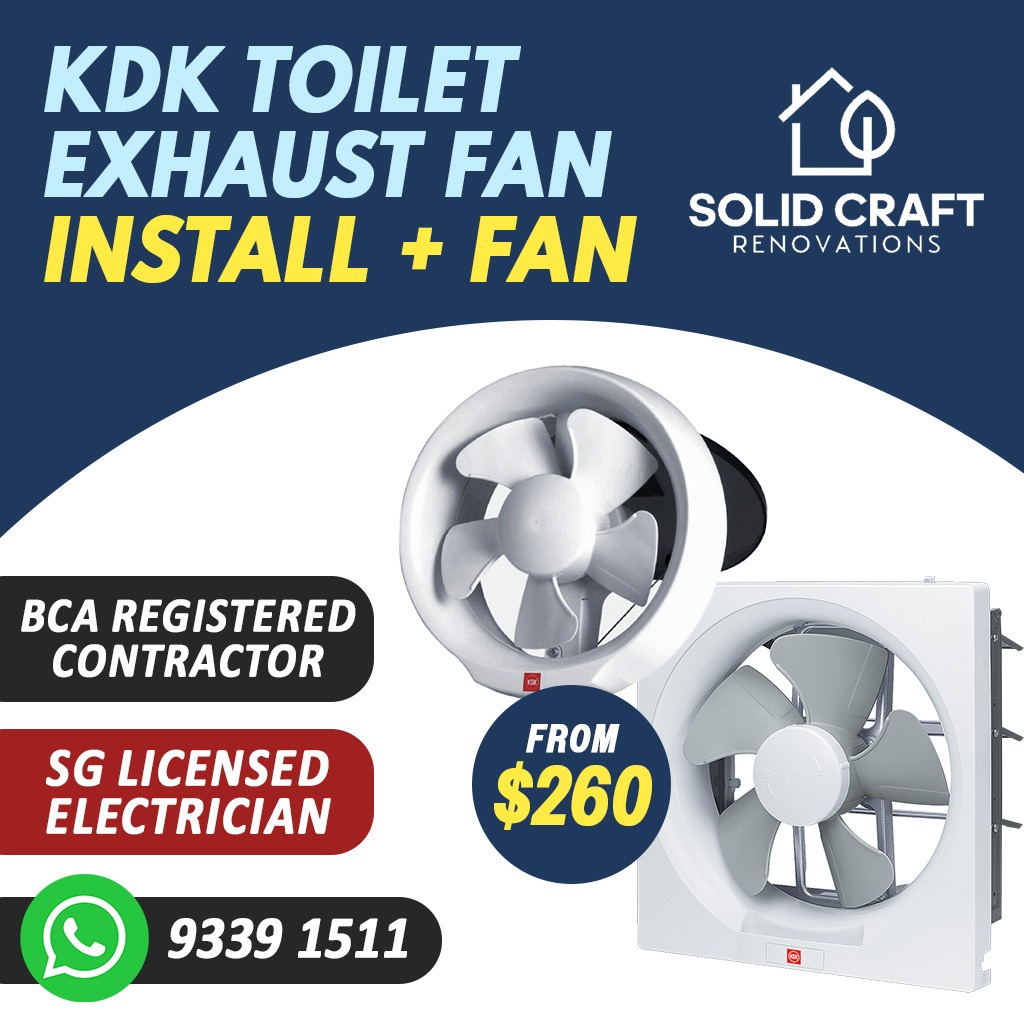 KDK Toilet Anti Mold Humidity Exhaust Fan Install + Fan - From $260, TV ...